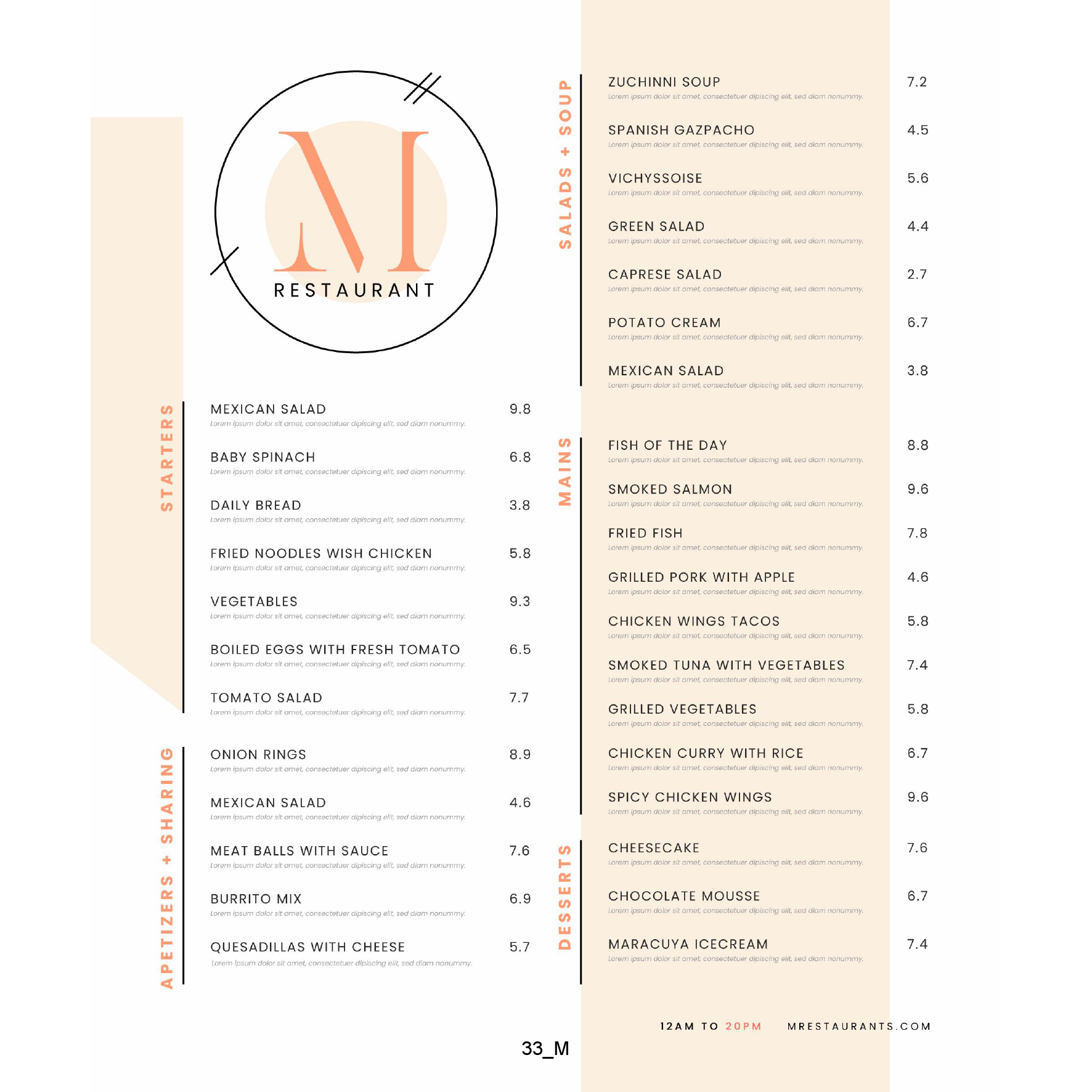 MENU CHO SPA - MẪU MENU ĐẸP SANG TRỌNG ĐẲNG CẤP
